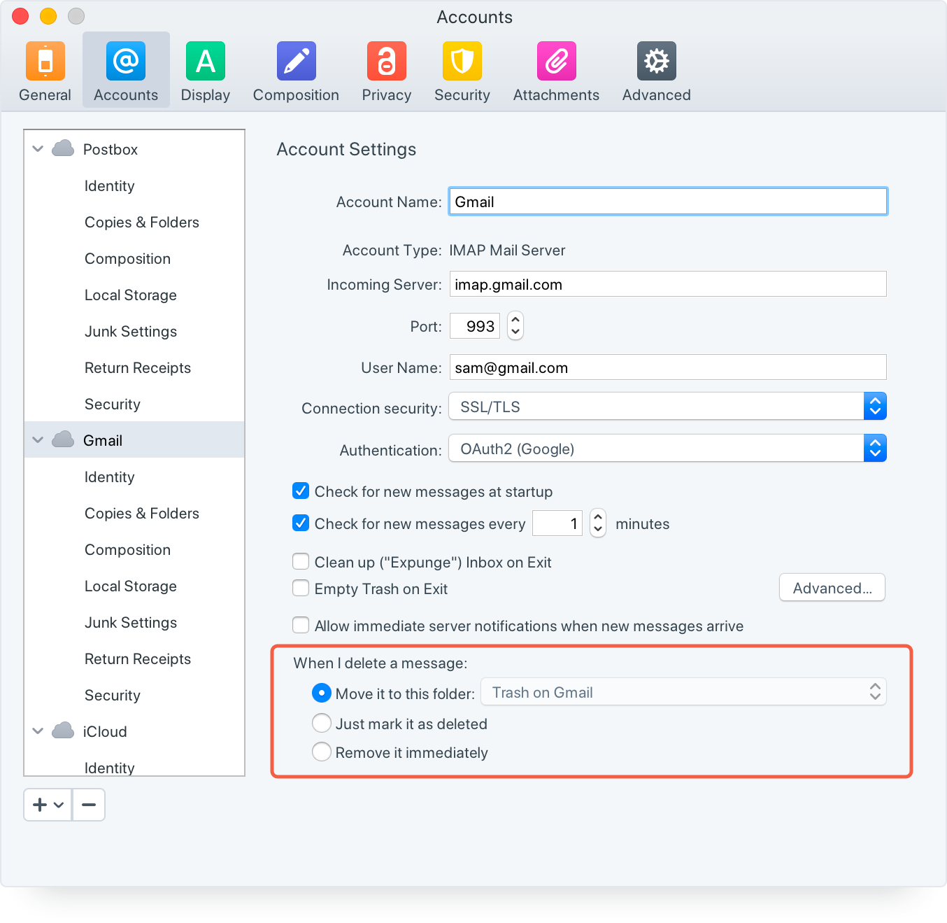 Delete Behavior for Gmail Accounts – Postbox Support